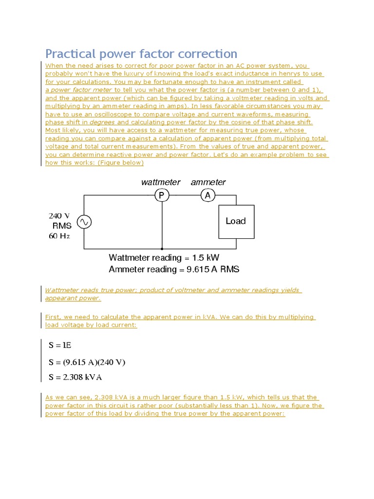 Powerfactor Correction | PDF | Ac Power | Capacitor