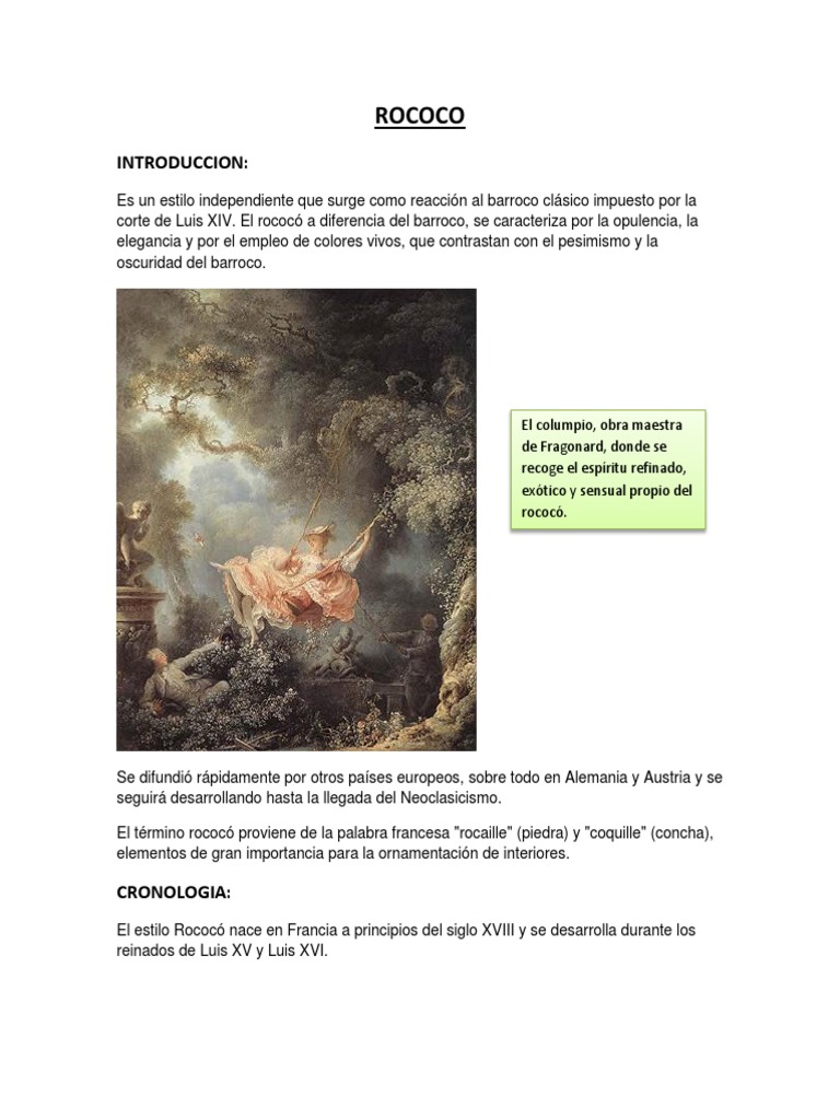 Rococo | Descargar gratis PDF | Artes (general)