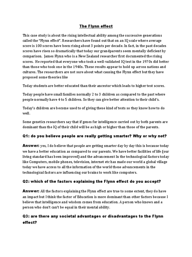 The Flynn Effect | PDF | Intelligence Quotient | Educational Psychology