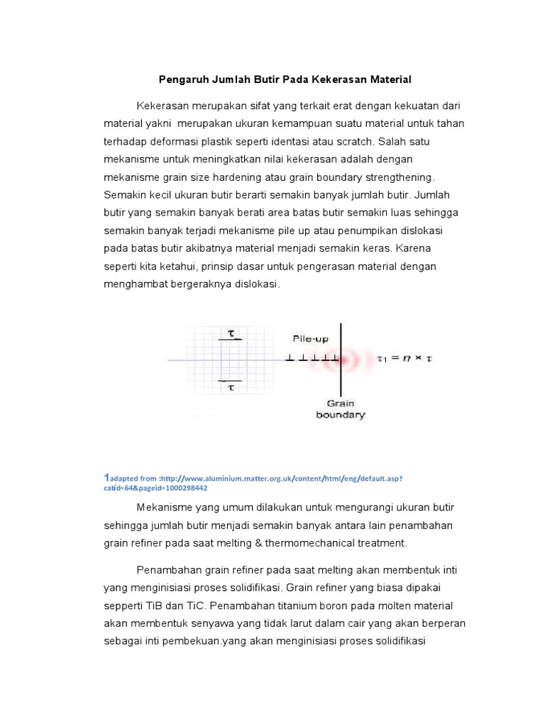Pengaruh Jumlah Butir Pada Kekerasan Material | PDF