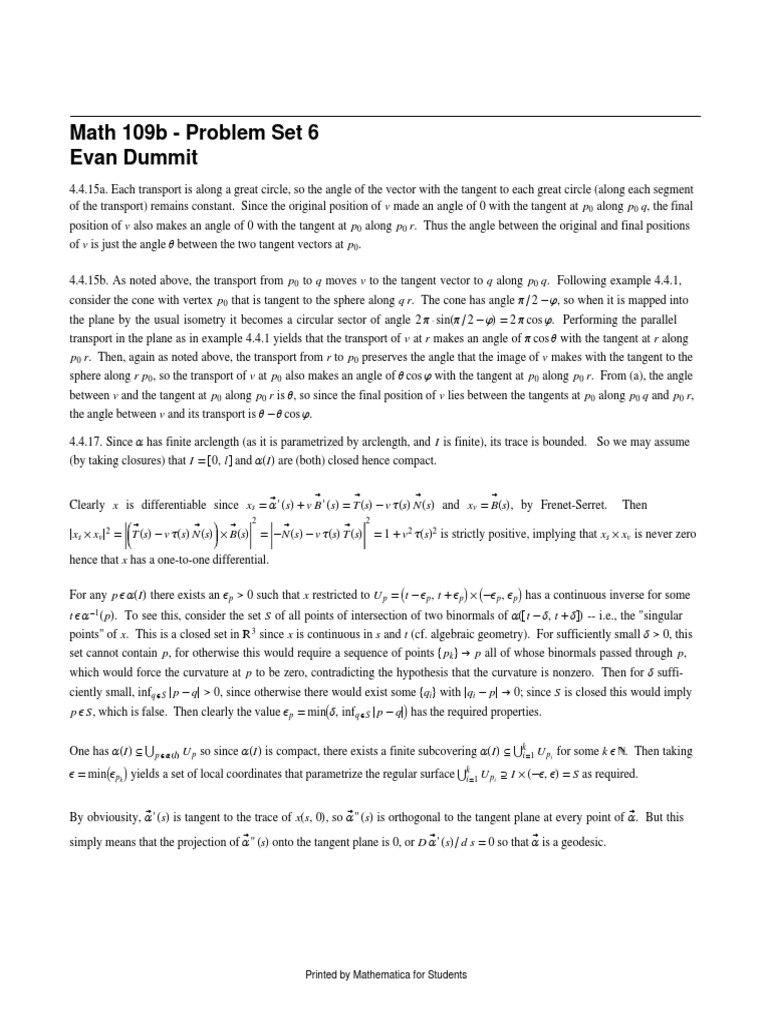 Math 109b - Problem Set 6 Evan Dummit: Printed by Mathematica For ...