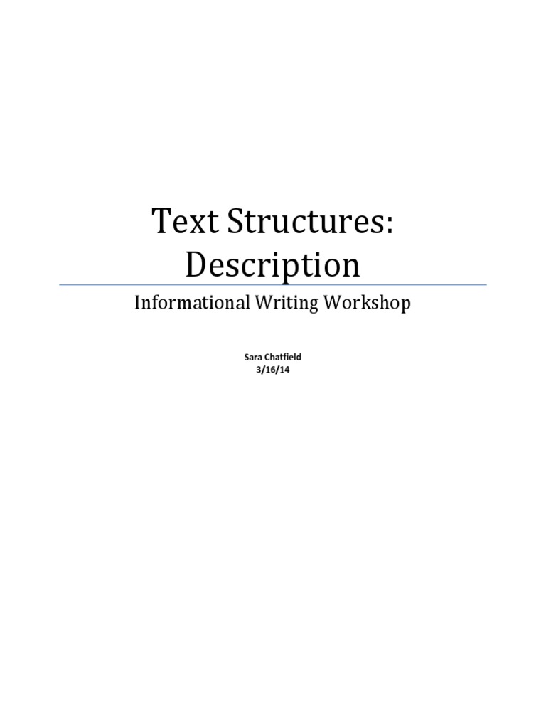Lesson 8-Descriptive Text Structure | PDF | Information | Educational ...