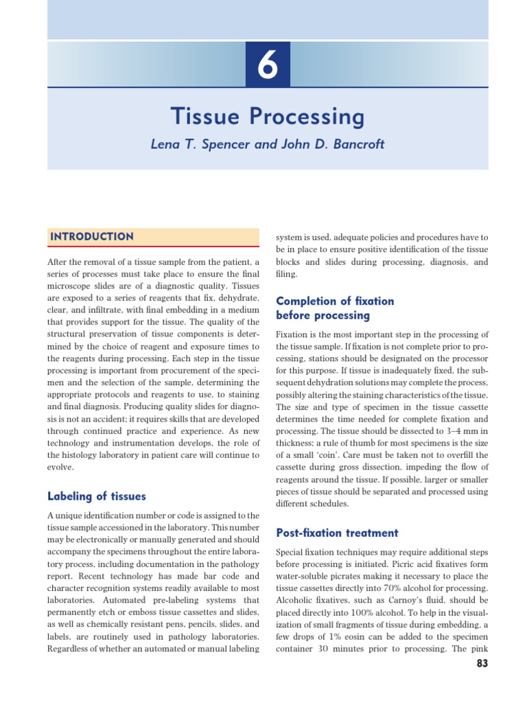6.tissue Prcessing, PDF | PDF | Fixation (Histology) | Histology