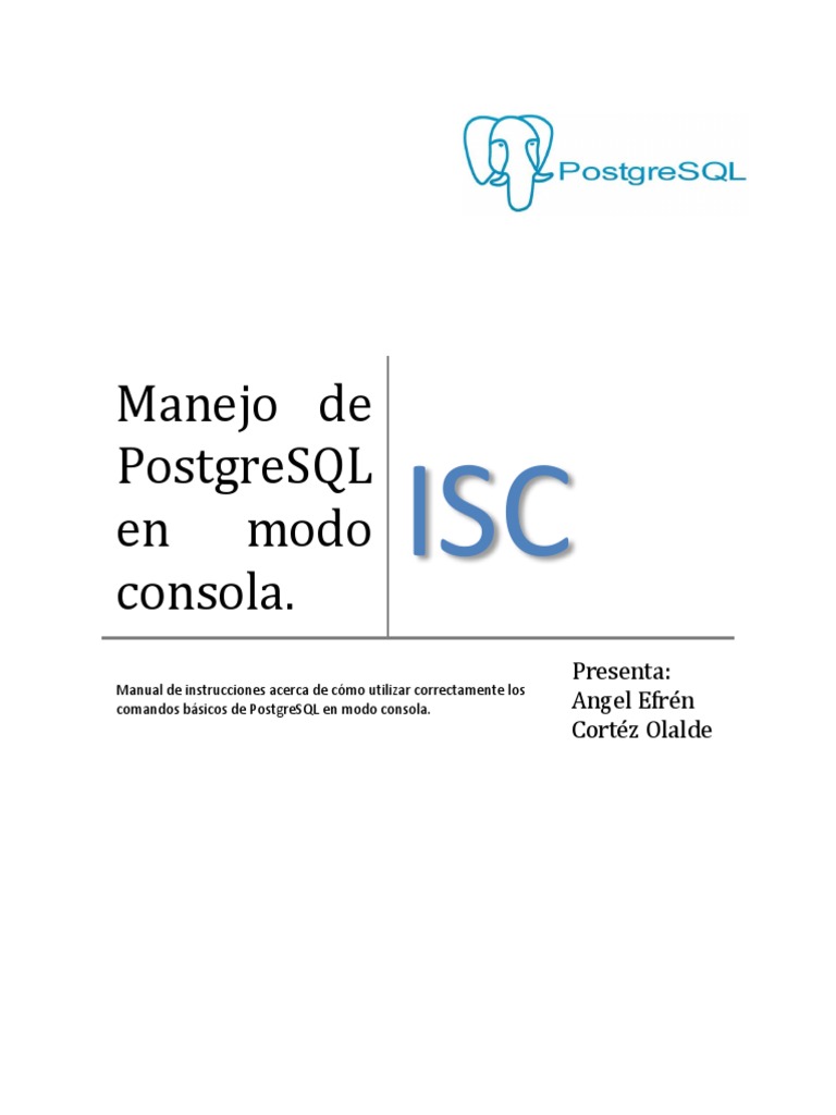 Manual Consola Postgresql | PDF | Postgre Sql | Tabla (base de datos)