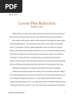 Reflection Sample Lesson Plan | PDF | Lesson Plan | Educational Assessment