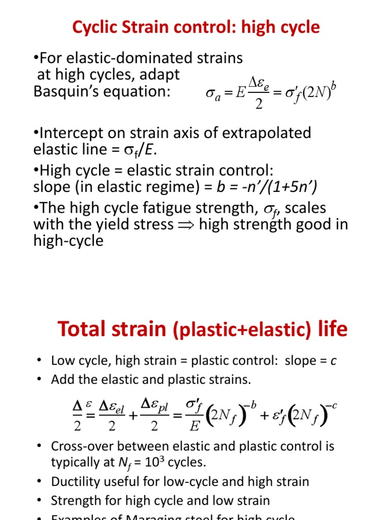 Cyclic Strain Control: High Cycle: A e F B | PDF | Fracture | Fatigue ...