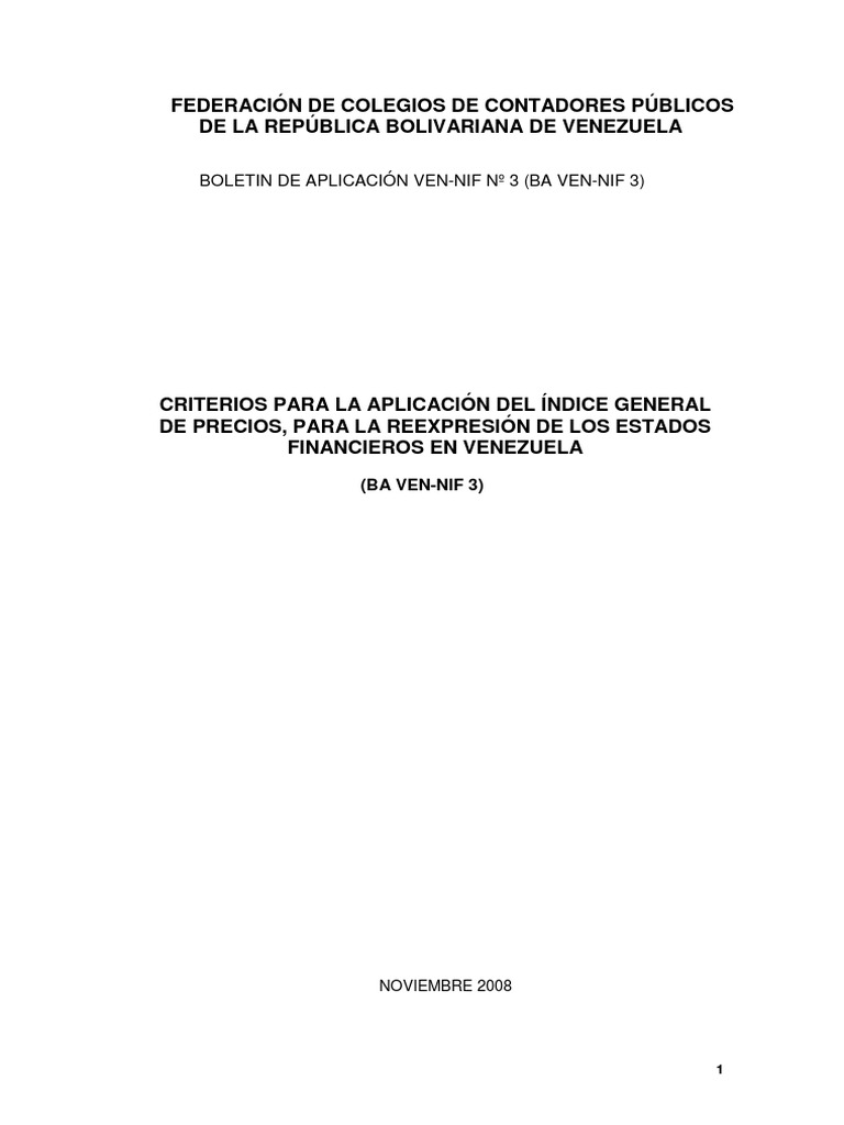 Ba - Ven - Nif 3 | PDF | Índice de precios al consumidor | Venezuela