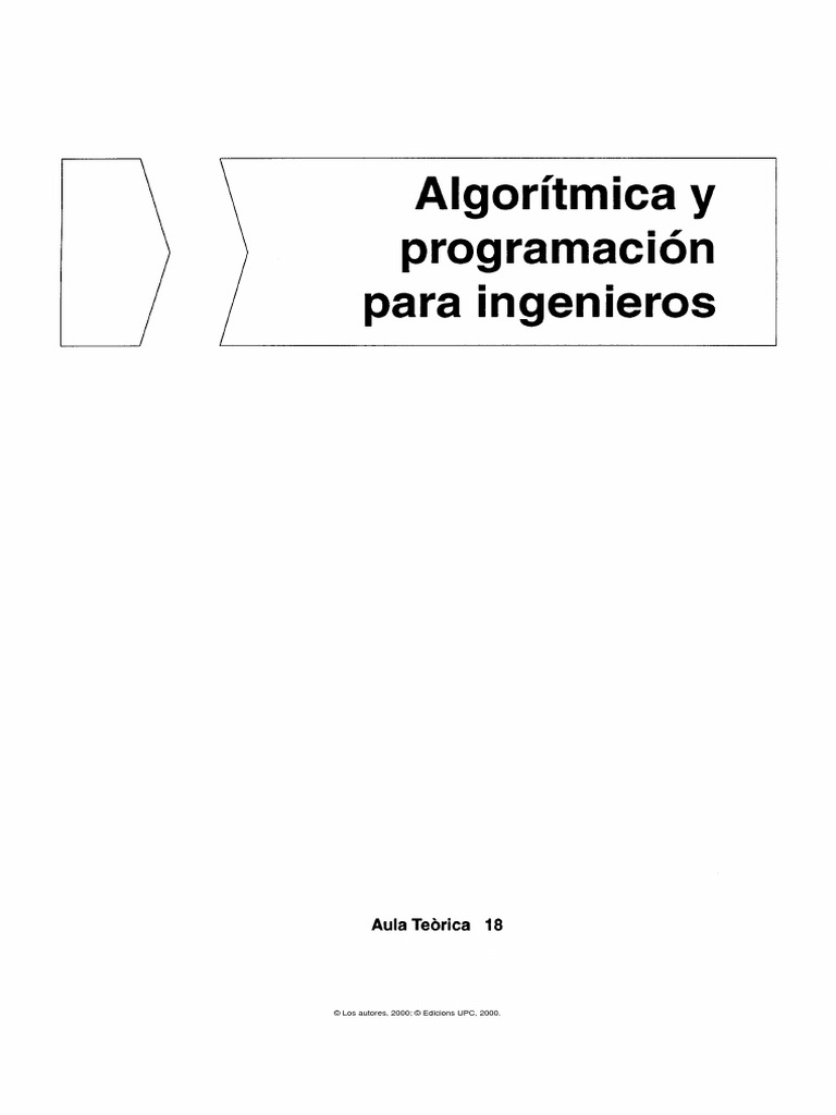 Algorítmica y Programación para Ingenieros | PDF | Lenguaje de programación | Algoritmos