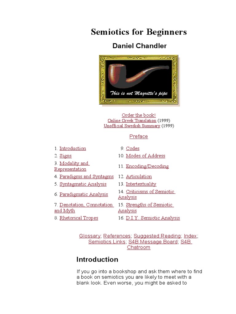 Daniel Chandler - Semiotics For Beginners | PDF | Semiotics | Emergence