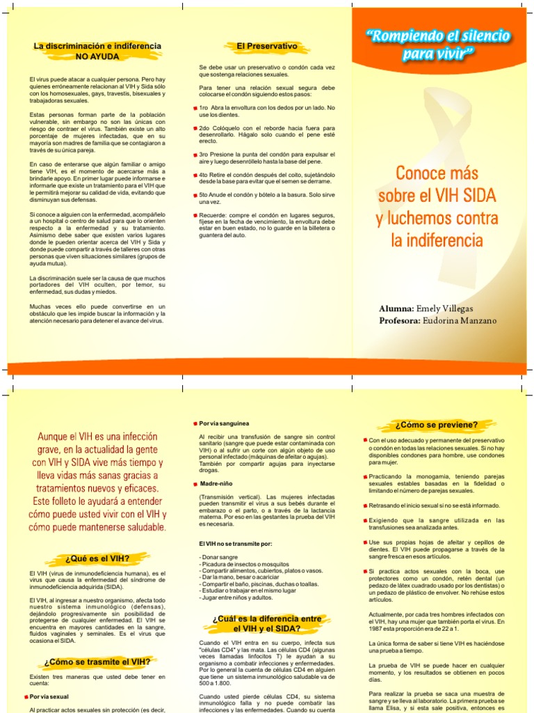 Triptico Sida | PDF | VIH / SIDA | Condón