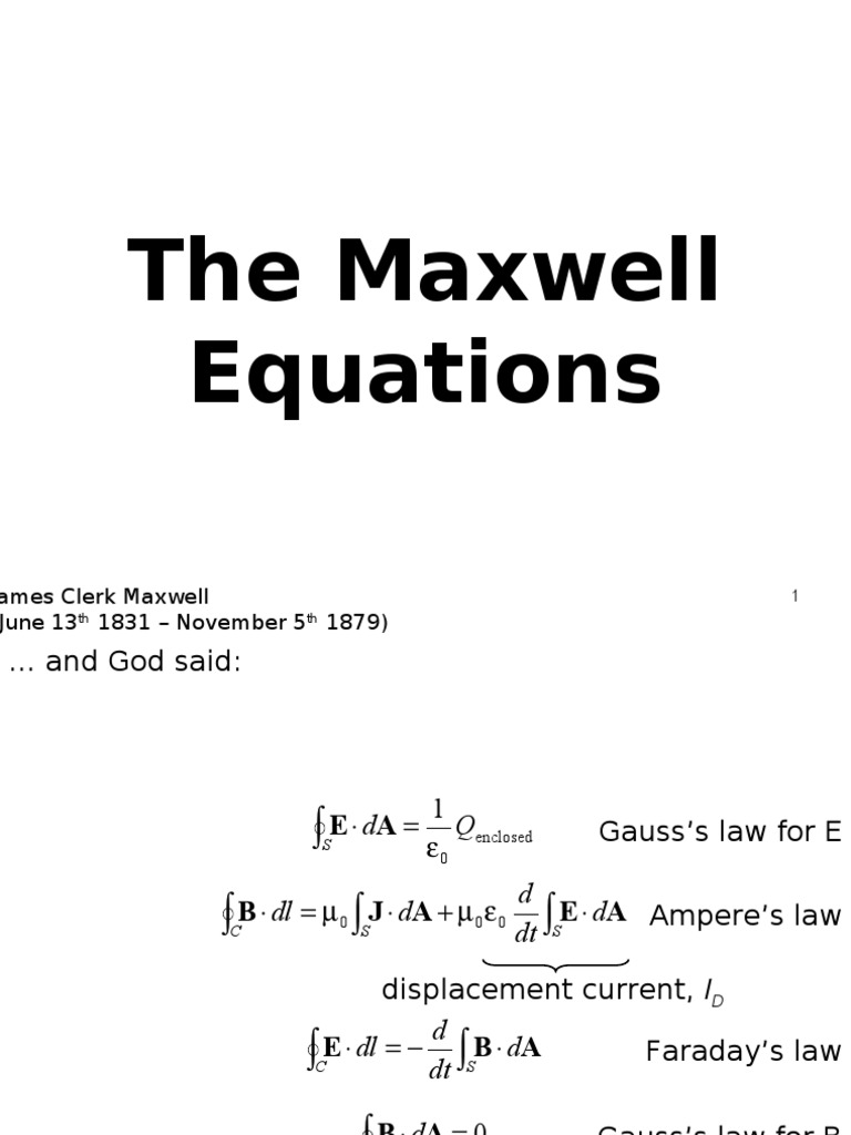 Lecture 1 The Maxwell Equations | PDF | Waves | Magnetization