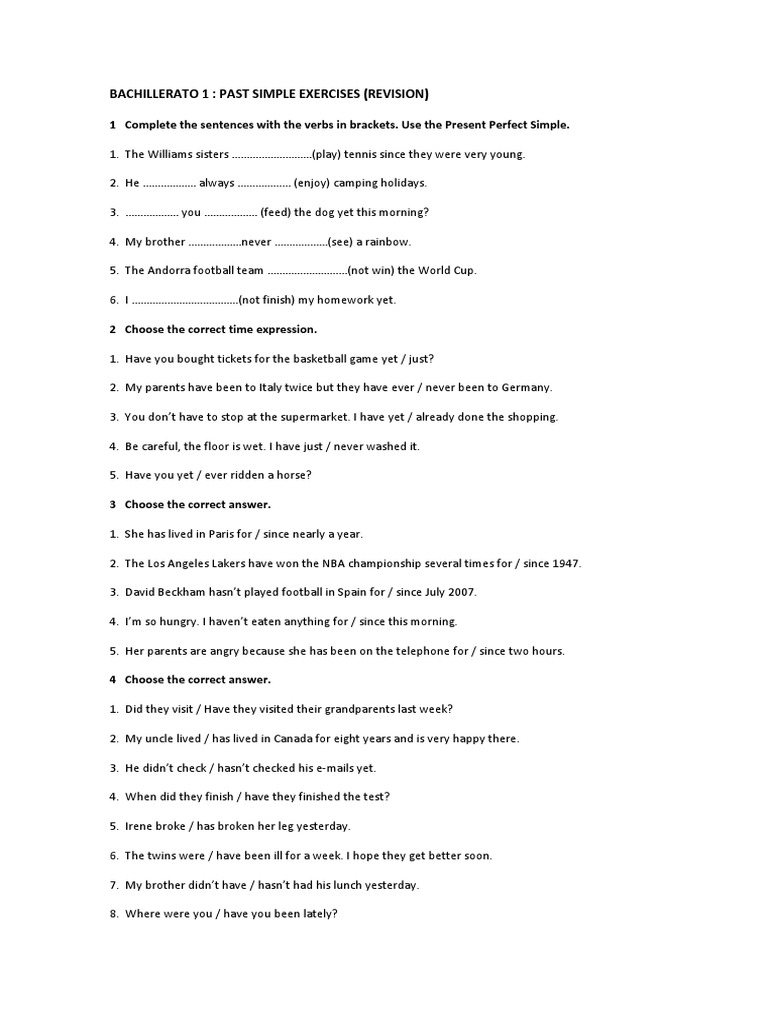 Bachillerato 1 Past Future Conditionals Revision Exam | PDF | Ellipsis