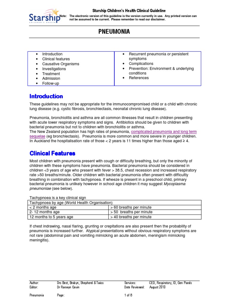 Pneumonia | Pneumonia | Cough