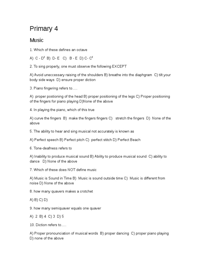 Music Theory Questions | PDF | Music Theory | Musicology