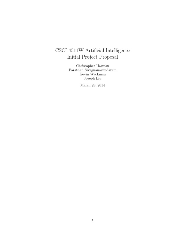 Csci 4511w Artificial | PDF | Artificial Intelligence | Intelligence (AI) & Semantics