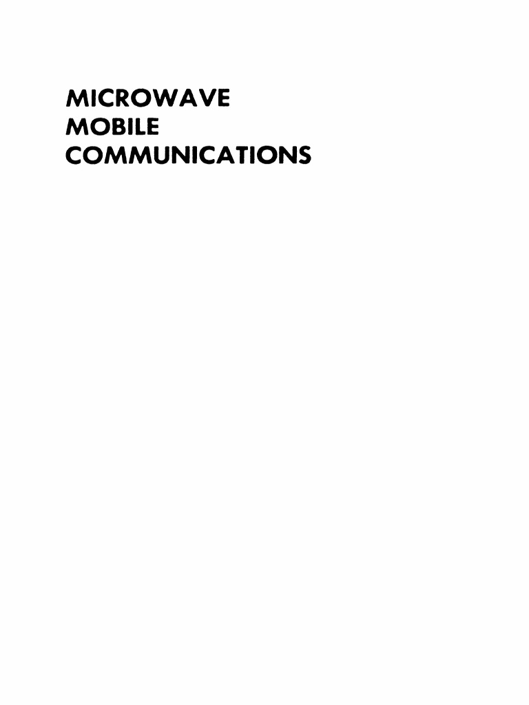 Microwave Mobile Communications | PDF | Waves | Antenna (Radio)