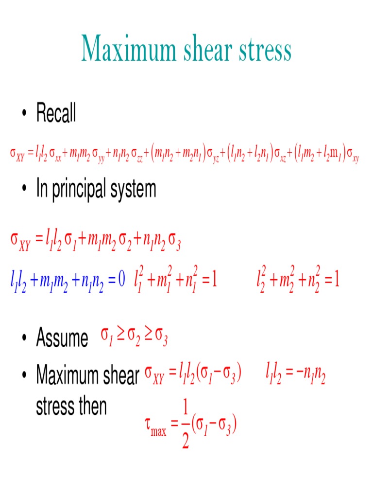 Maximum shear stress calculation | PDF | Deformation (Mechanics ...