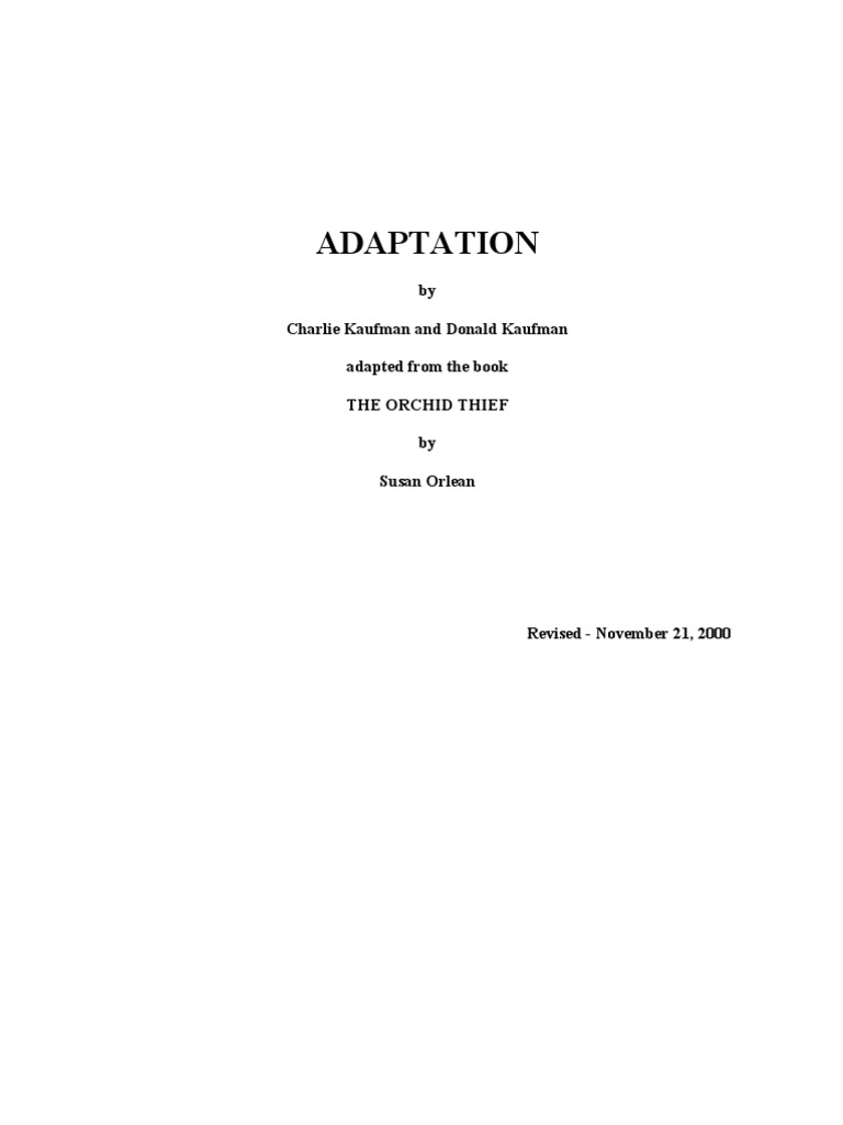 Adaptation: Final Script | PDF | Nature