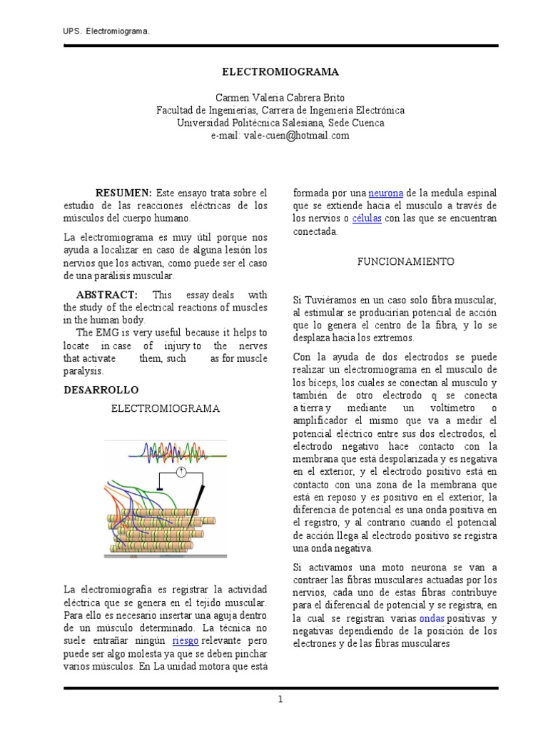 Electromiograma | PDF | Electromiografia | Electromagnetismo