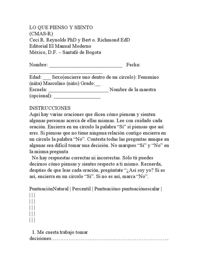 Lo Que Pienso y Siento | PDF