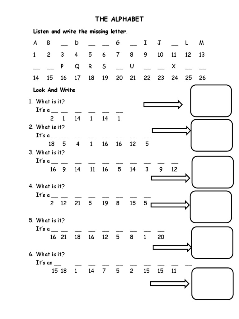 Alphabet Missing Letters Exercise | PDF