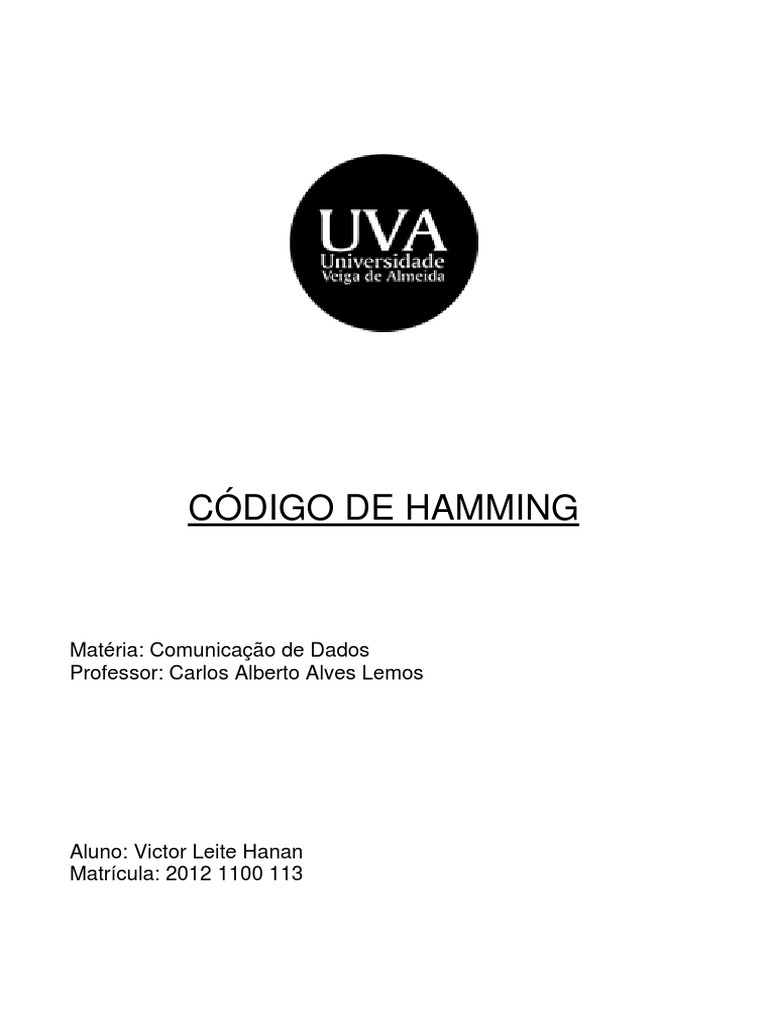 Codigo de Hamming | PDF | Métodos e Materiais de Ensino