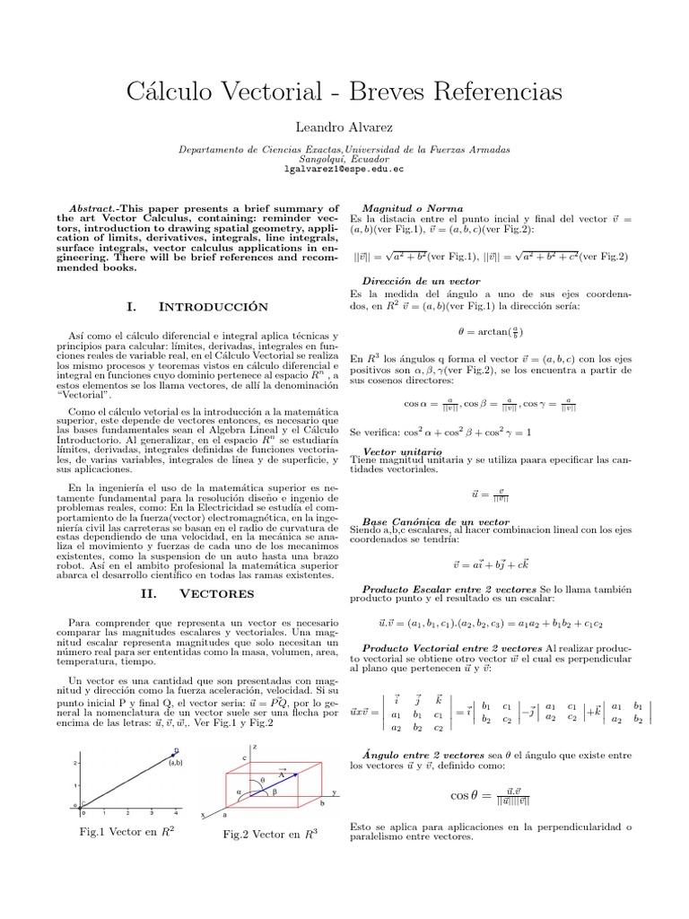 Calculo Vectorial | PDF | Vector Euclidiano | Curva