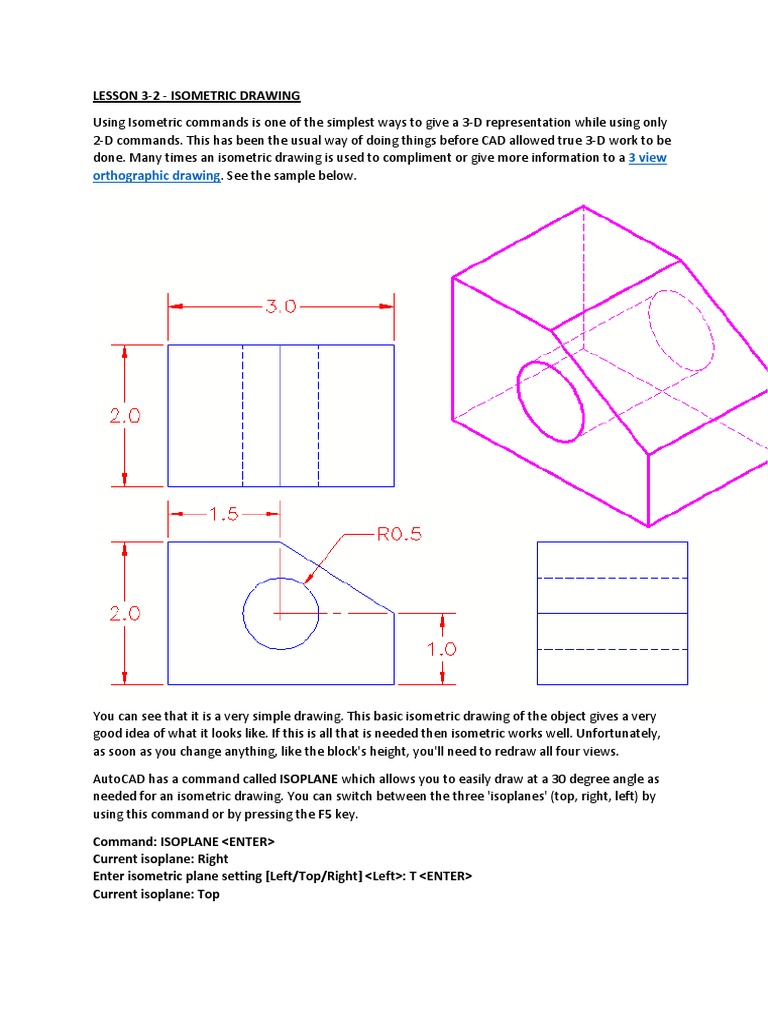 3 View Orthographic Drawing | PDF