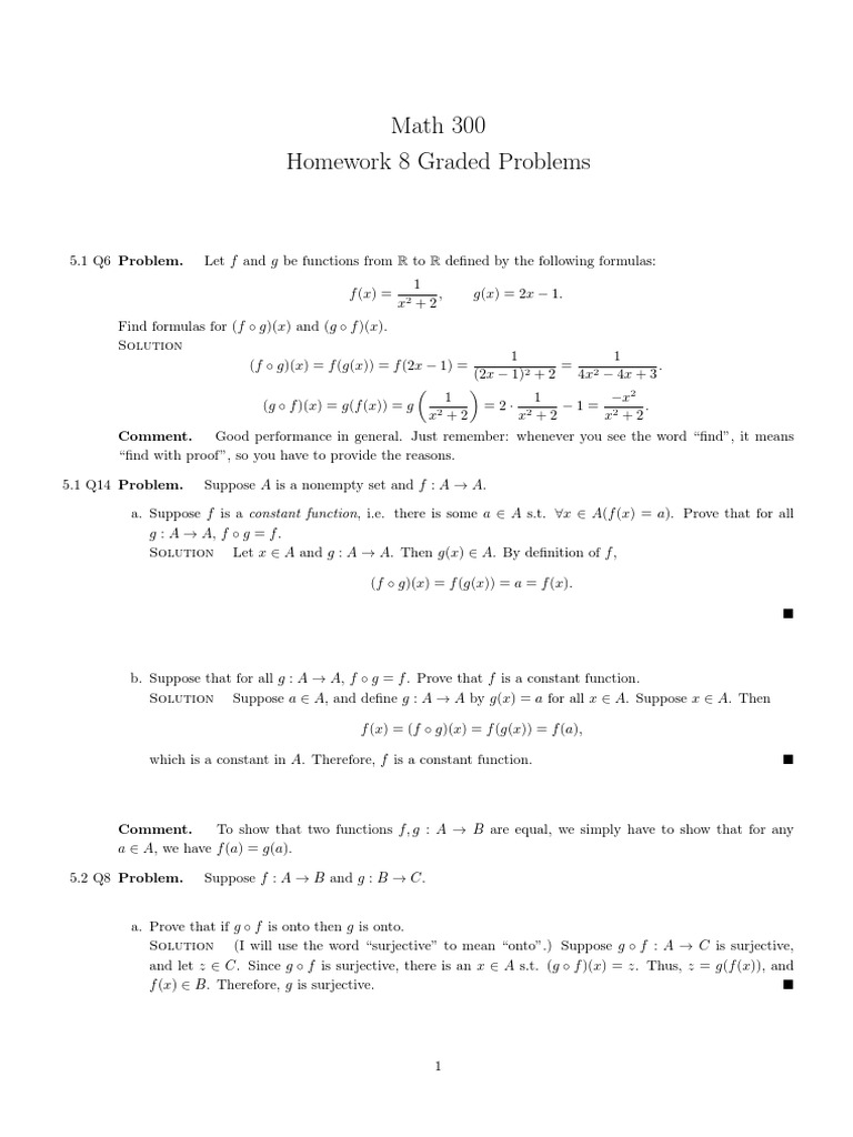 Math300 HW#9 | PDF | Mathematical Logic | Function (Mathematics)
