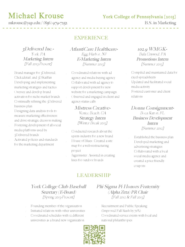 Michael Krouse Resume 2014 | PDF