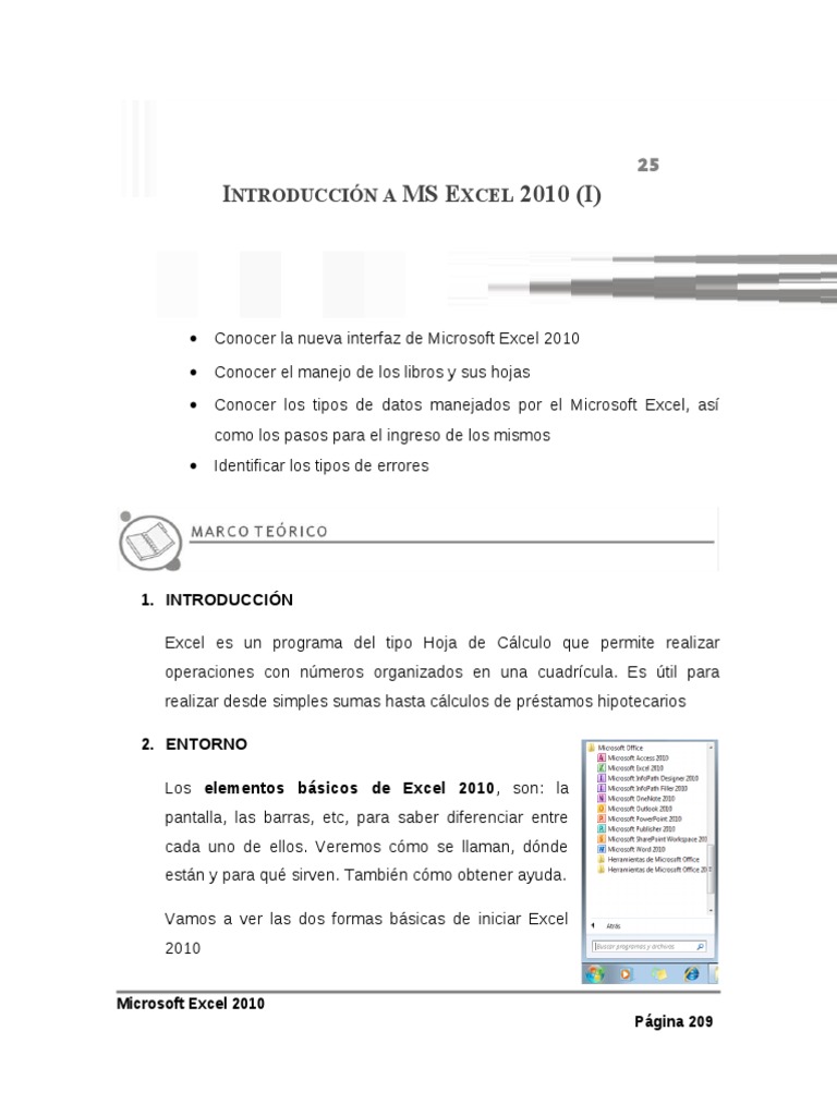 Guía Excel 2010 | PDF | Point and Click | Microsoft Excel