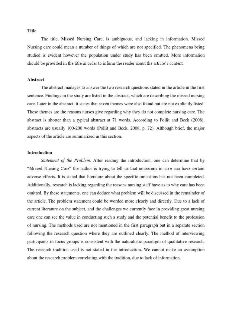 Journal Critique | PDF | Focus Group | Abstract (Summary)