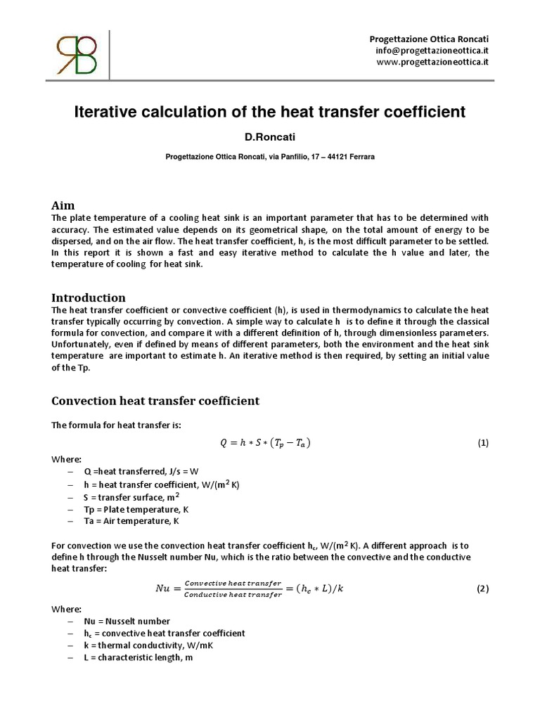 Iterative Heat Transfer Calculation | PDF | Heat Transfer | Heat
