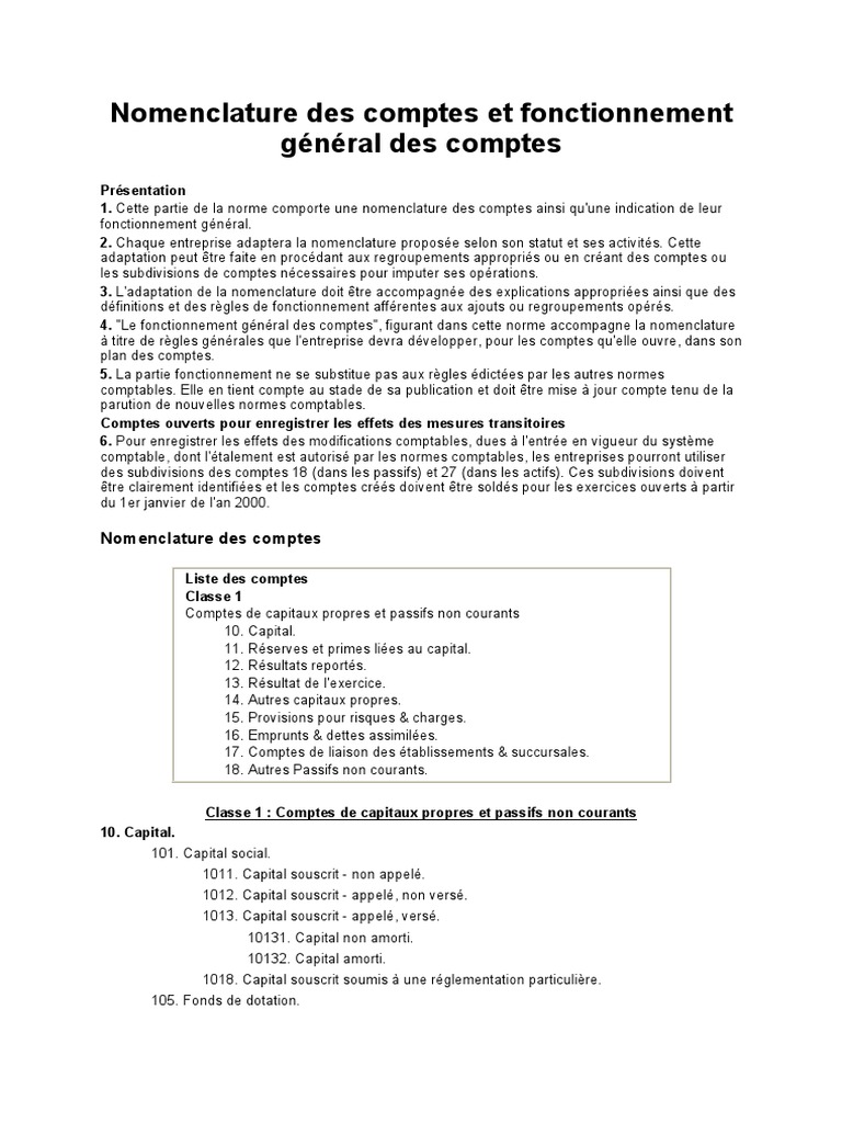 Plan Comptable Tunisien | PDF | Capitaux propres | Prêts