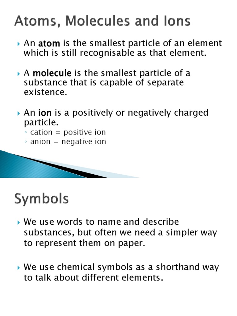 Atoms, Molecules and Ions | Ion | Atoms