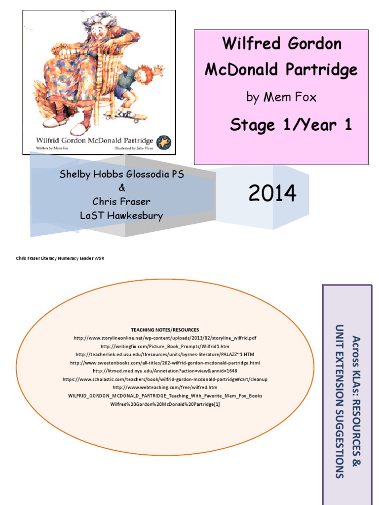 Wilfred Gordon McDonald Partridge S1 Year 1 | PDF | Reading ...