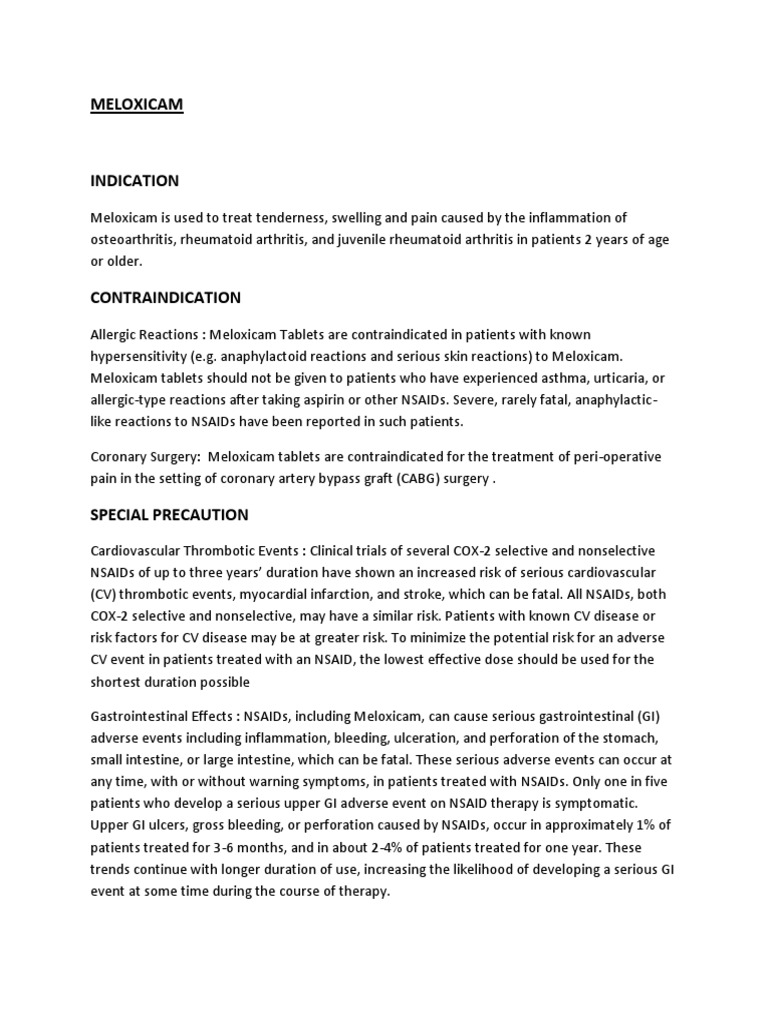 MELOXICAM | Nonsteroidal Anti Inflammatory Drug | Peptic Ulcer