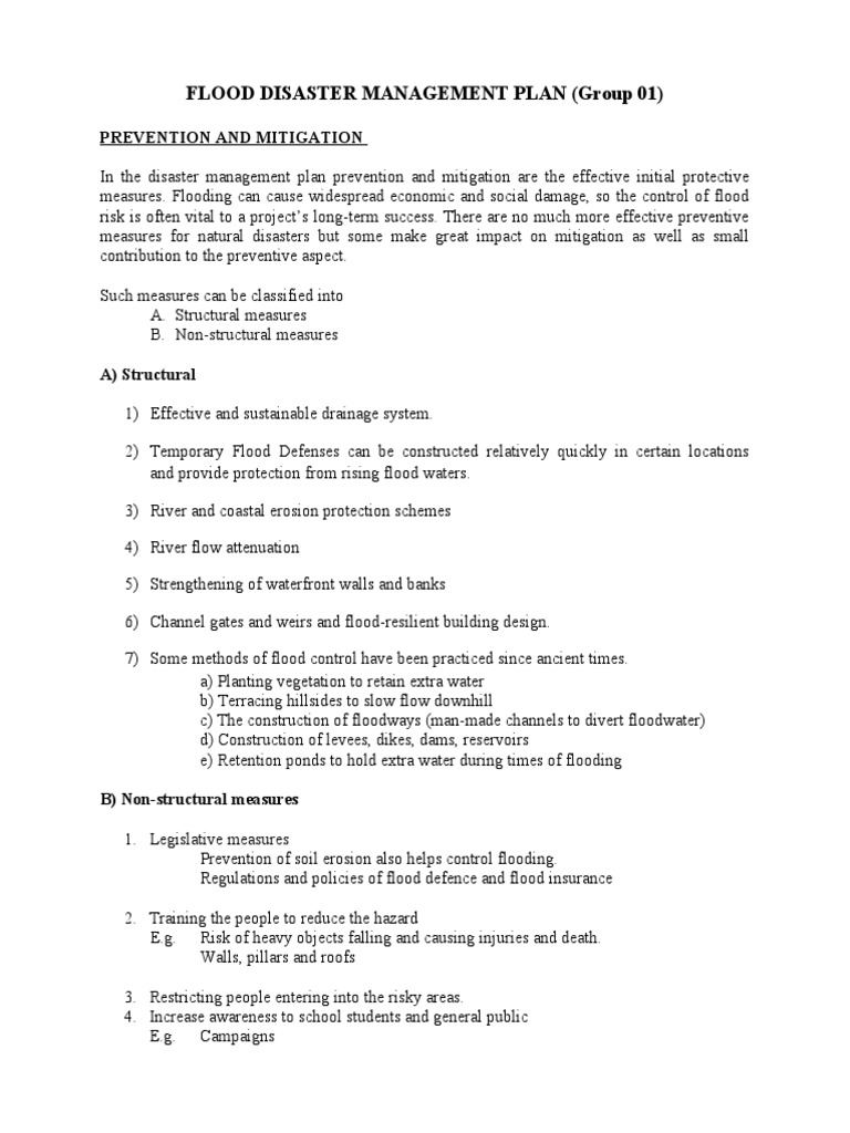 Flood Disaster Management Plan | Flood Control | Flood