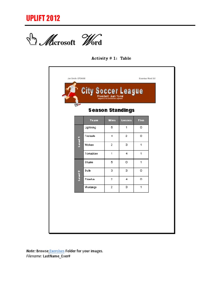 UPLIFT 2012: Excel & PowerPoint Activities | PDF