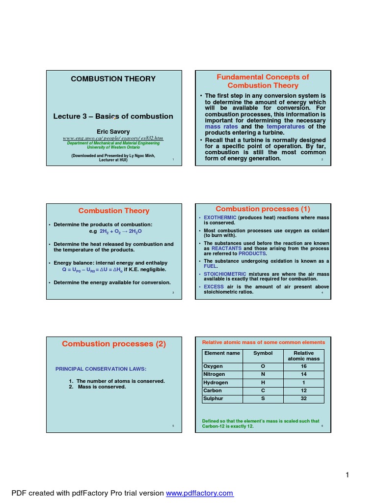 3.basics of Combustion | PDF | Combustion | Mole (Unit)