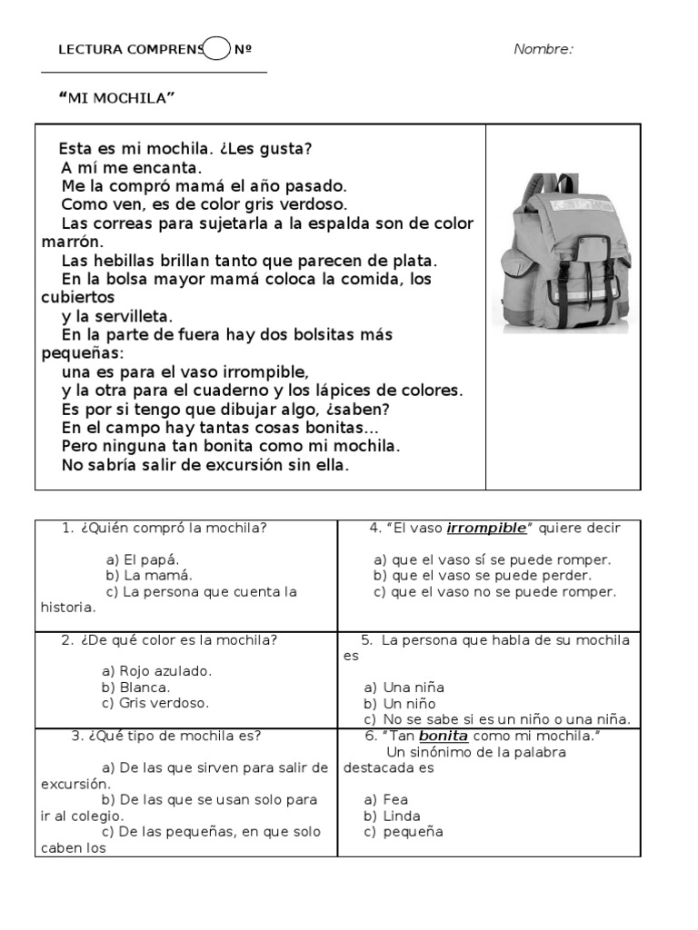 Mi Mochila | PDF