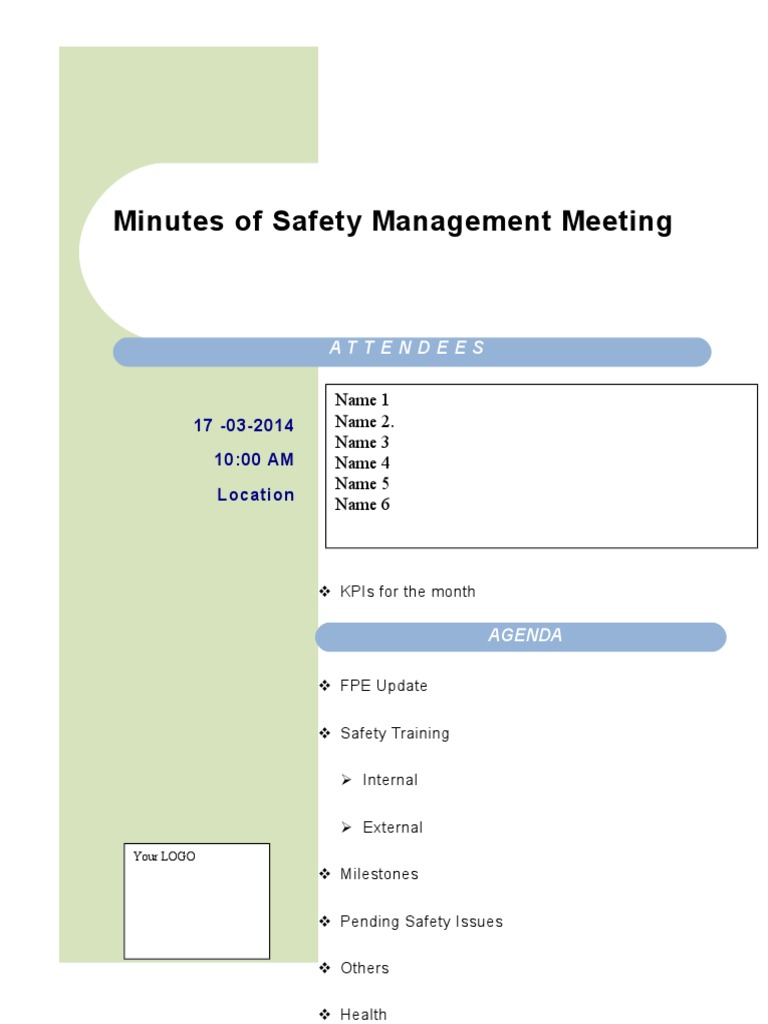 MOM Safety-Management - TEMPLATE | PDF