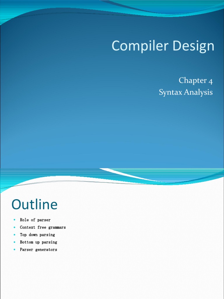 Chapter 4 - Syntax Analysis | PDF | Parsing | Theoretical Computer Science