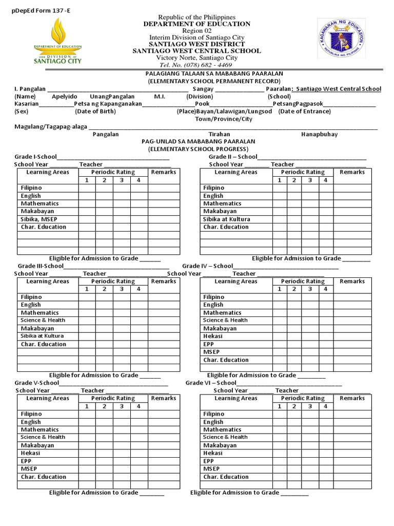 Form 137 | PDF | Philippines | Education Policy