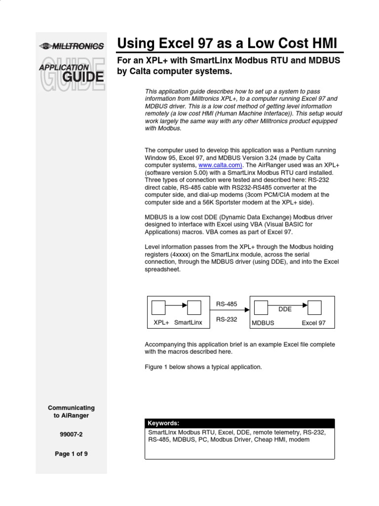 Using Excel 97 As A Low Cost HMI | PDF | Microsoft Excel | Manufactured ...