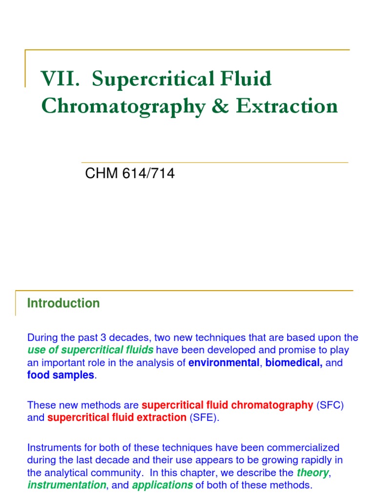 Supercritical Fluid Chromatography and Extraction | Download Free PDF ...