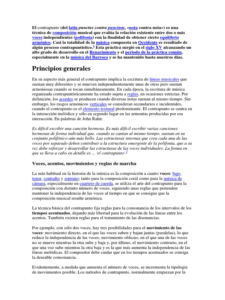 El Contrapunto | PDF | Armonía | Teoría musical