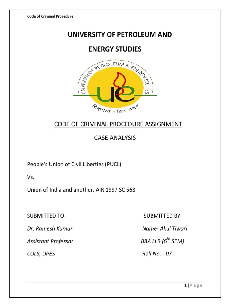 CRPC Case Study (Akul Tiwari) | PDF | Telephone Tapping | Privacy