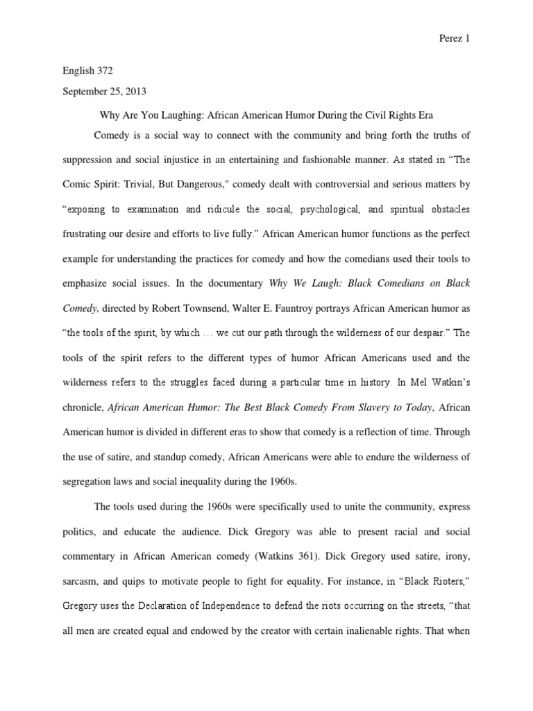 African American Humor Essay | PDF | Comedy | Satire