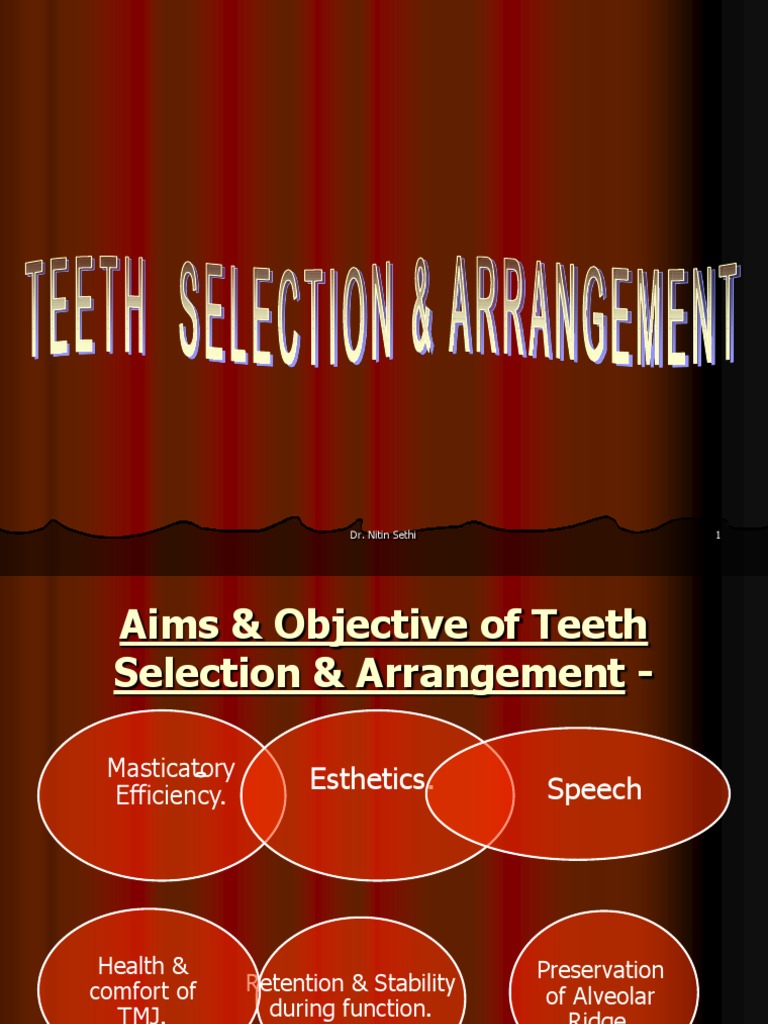 Artificial Teeth Selection Guide | PDF | Dentures | Anatomical Terms Of ...